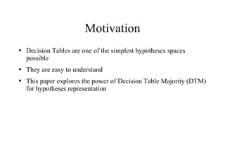 Decision tables | ODP
