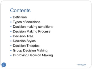 Decision theory | PPTX