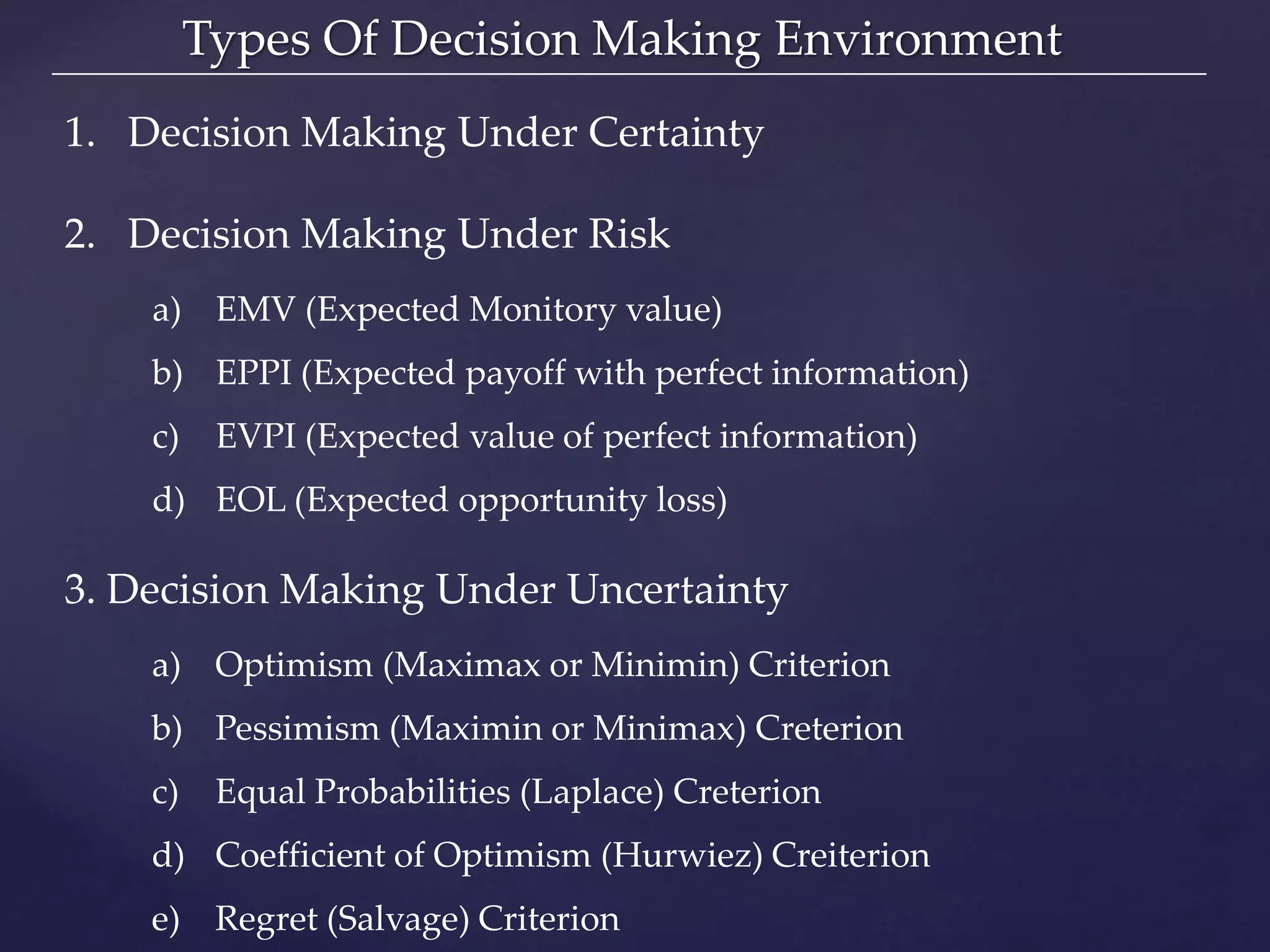 Decision theory | PPTX | Business Accounting & Finance | Business