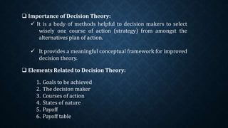 Decision theory | PPTX