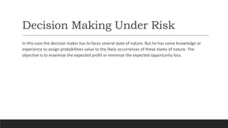 Introduction to Decision theory | PPTX | Science