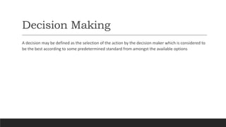 Introduction to Decision theory | PPTX | Science