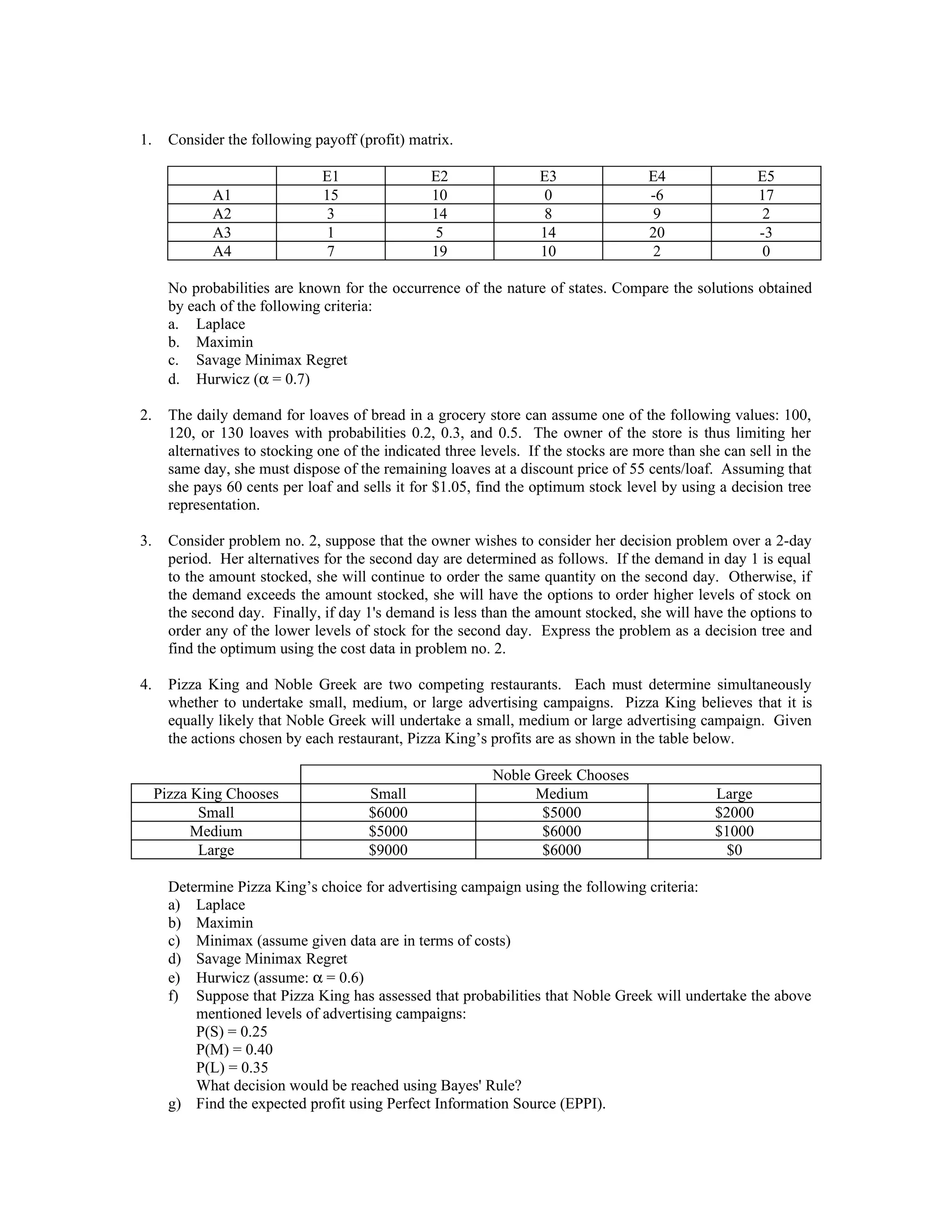 Decision theory blockwood | DOC