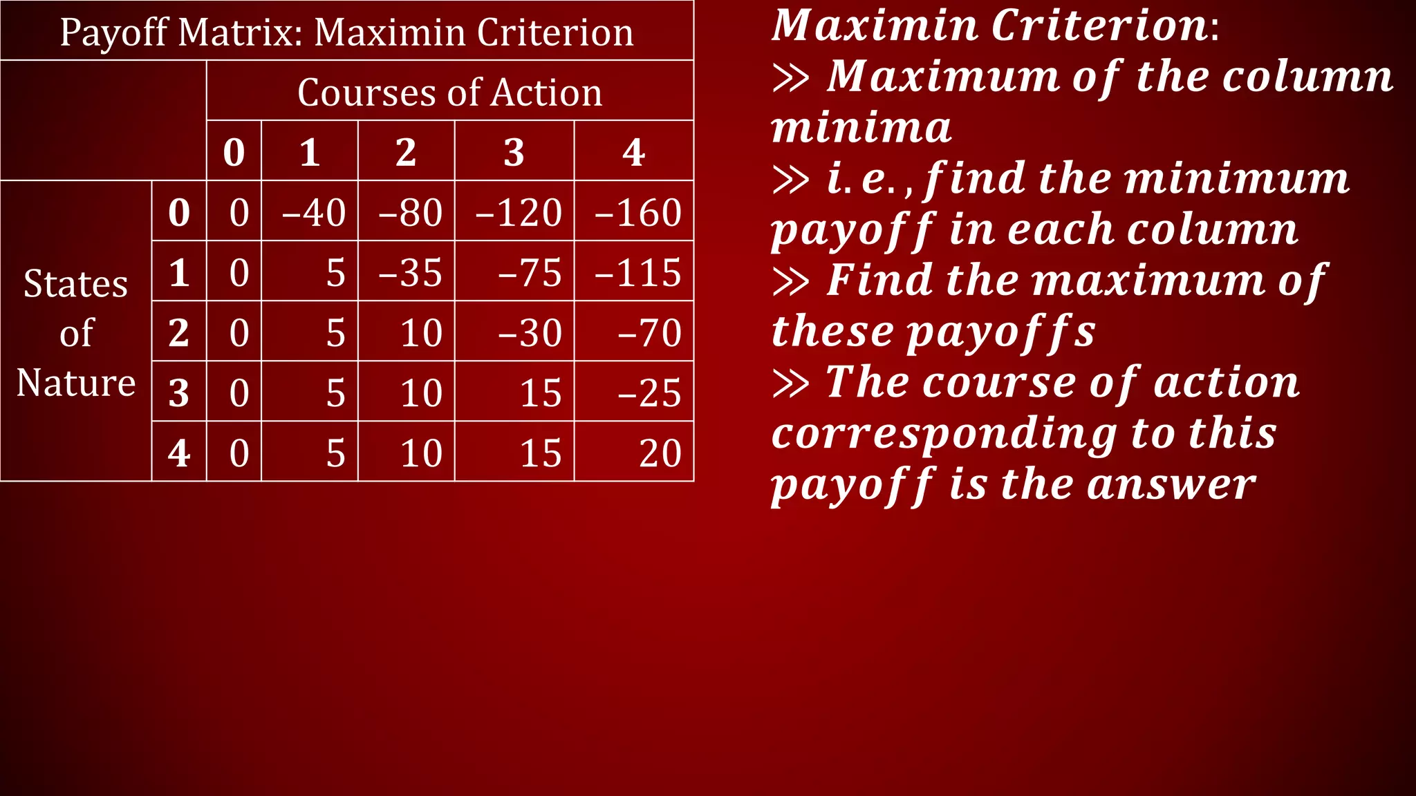 Decision theory introductory problem | PPTX