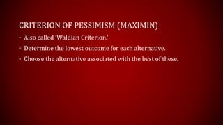 Decision theory introductory problem | PPTX