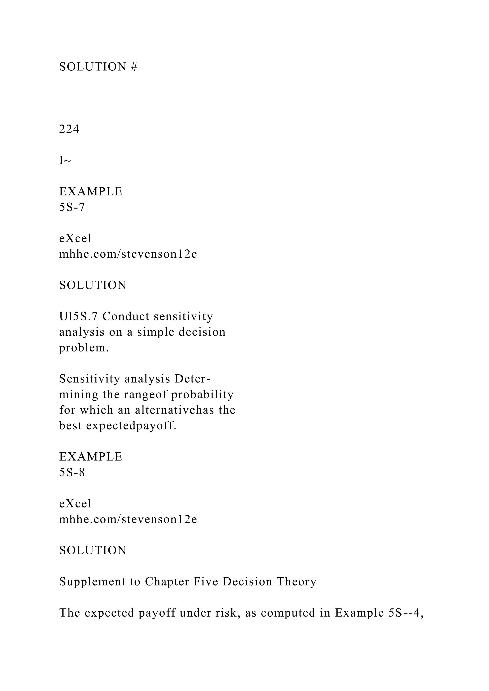 Decision Theory LEARNING OBJECTIVES SUPPLEMENT OUTLINE 5S.5.docx