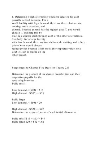 Decision Theory LEARNING OBJECTIVES SUPPLEMENT OUTLINE 5S.5.docx | Business Accounting & Finance ...