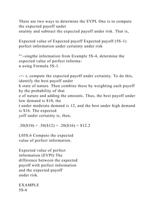 Decision Theory LEARNING OBJECTIVES SUPPLEMENT OUTLINE 5S.5.docx