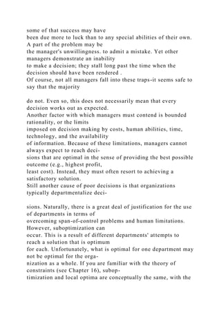 Decision Theory LEARNING OBJECTIVES SUPPLEMENT OUTLINE 5S.5.docx | Business Accounting & Finance ...