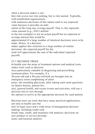 Decision Theory LEARNING OBJECTIVES SUPPLEMENT OUTLINE 5S..docx