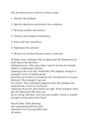 Decision Theory LEARNING OBJECTIVES SUPPLEMENT OUTLINE 5S..docx