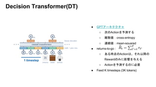 [DL輪読会]Decision Transformer: Reinforcement Learning via Sequence Modeling | PDF