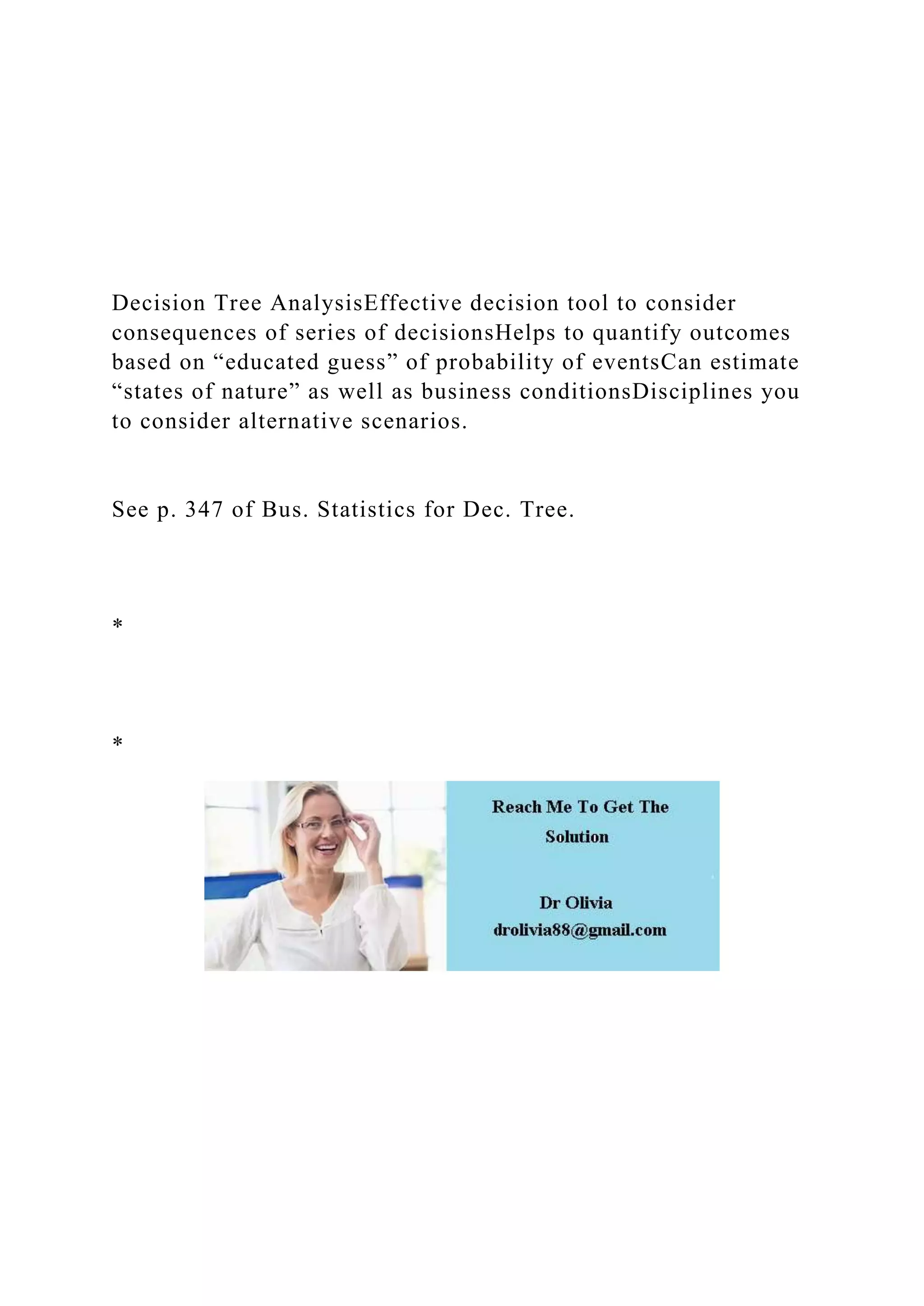 Decision Tree AnalysisEffective decision tool to consider .docx