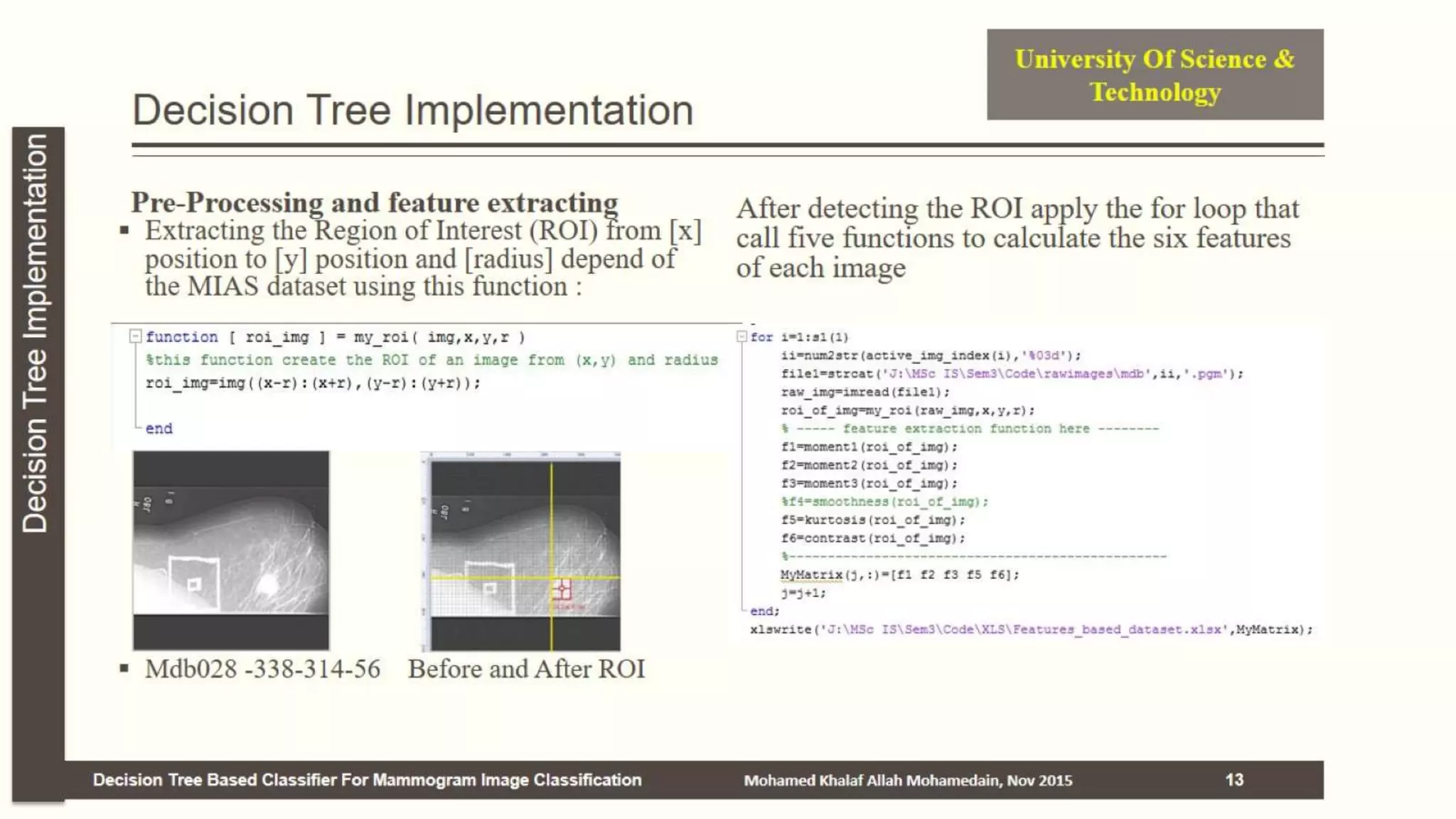 Decision Tree Based Classifier For Mammogram Image Classification Ppt