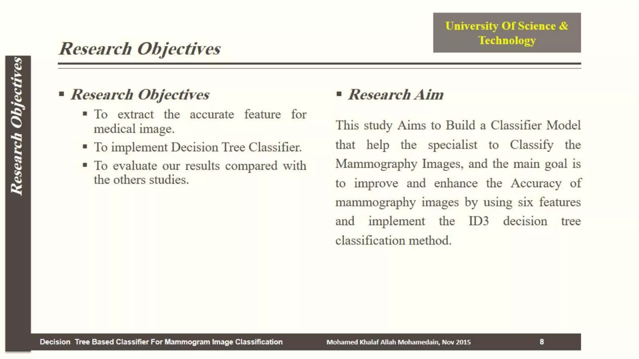 Decision Tree Based Classifier For Mammogram Image Classification Ppt