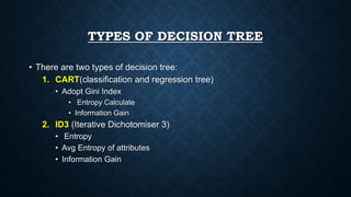 Decision tree induction \ Decision Tree Algorithm with Example| Data science | PPTX