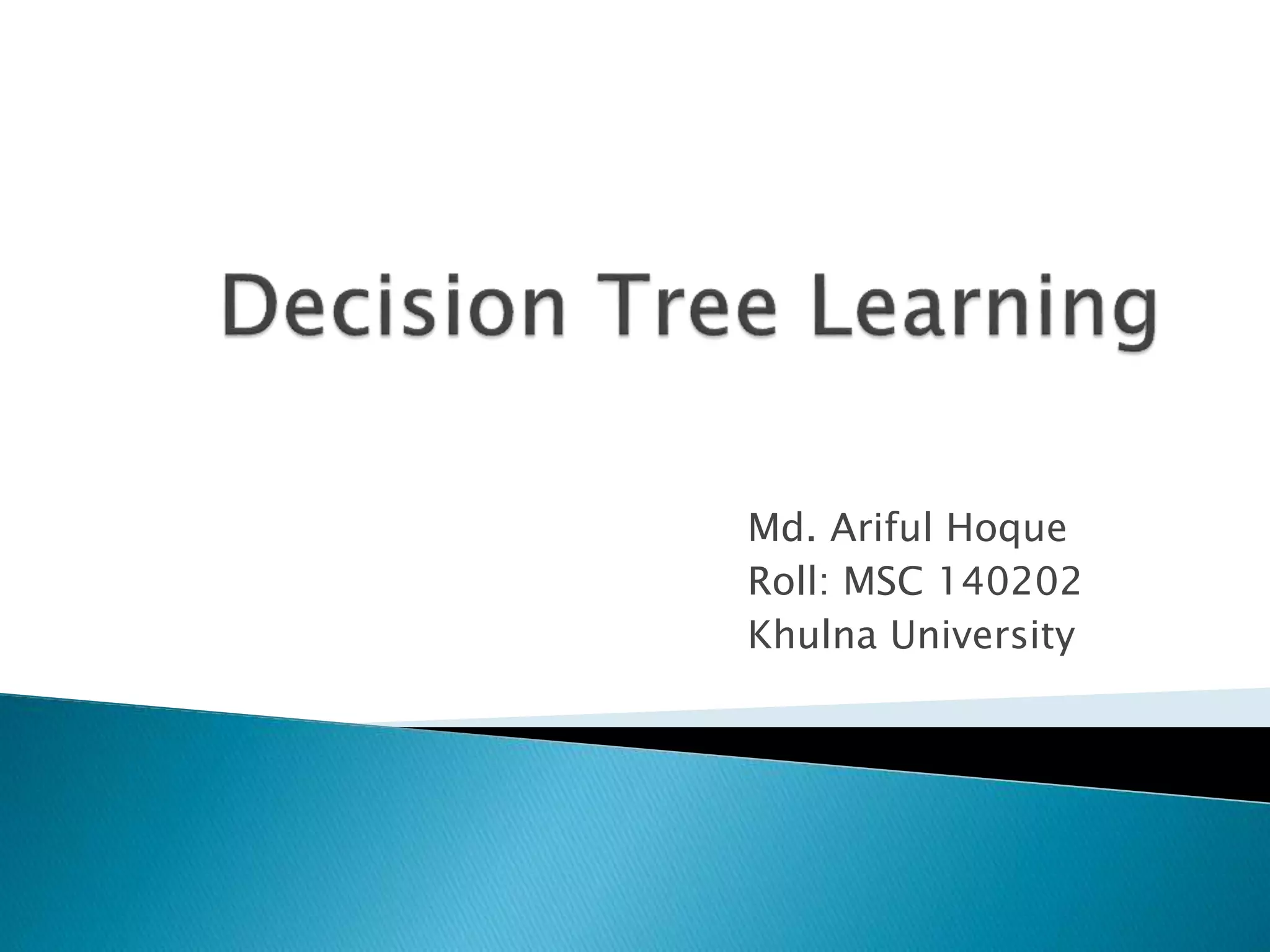 Decision Tree Learning Ppt