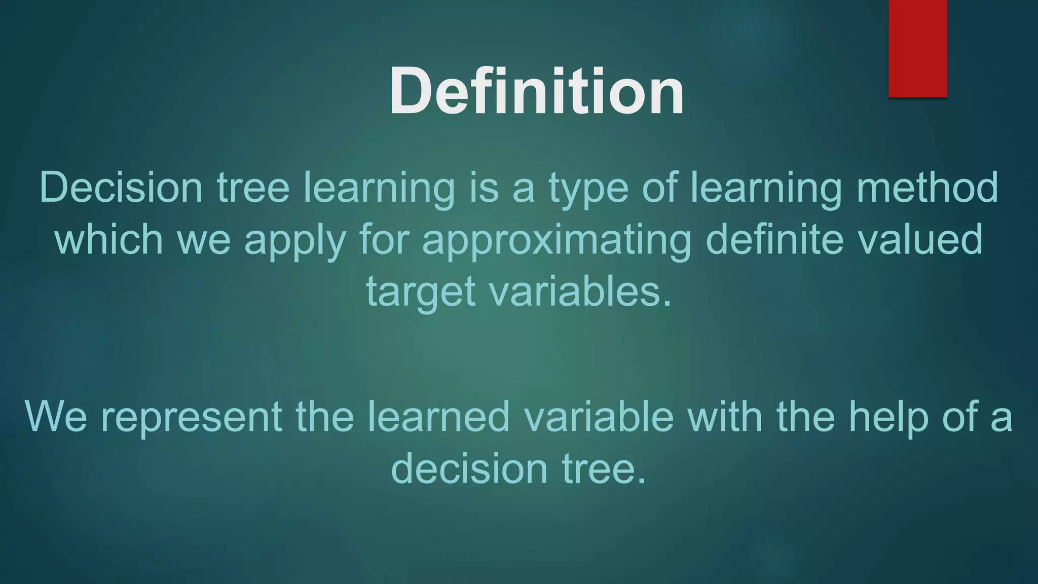 Decision tree learning | PPTX | Science