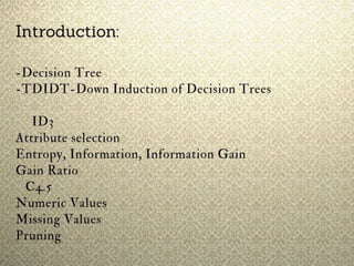 Decision tree learning ppt | PPT