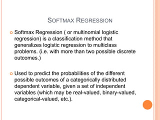 Decision tree, softmax regression and ensemble methods in machine learning | PPTX | Computing ...