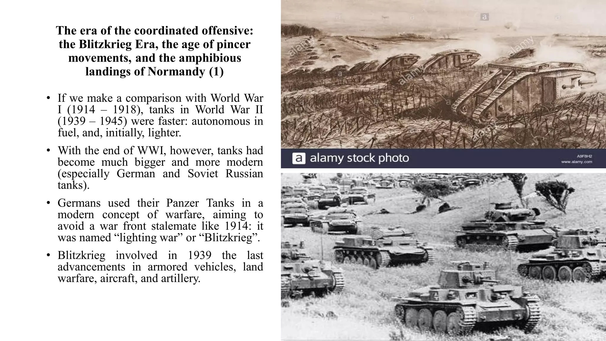 Decisive changes in weapons, technology and warfare World War I and ...