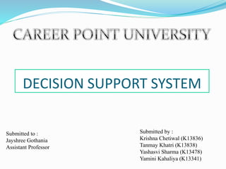Decission support system in MIS (assignment) | PPT