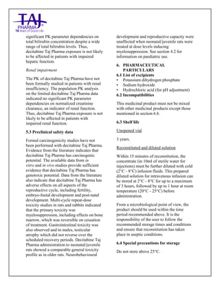 Decitabine for Injection Taj Pharma SmPC | PDF