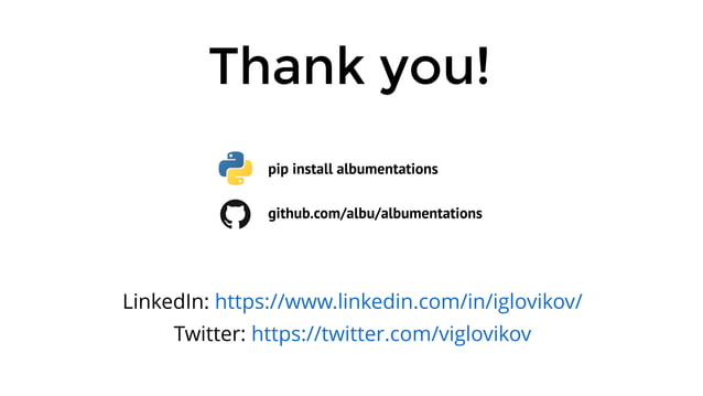 Albumentations: fast and flexible image augmentations | PPT