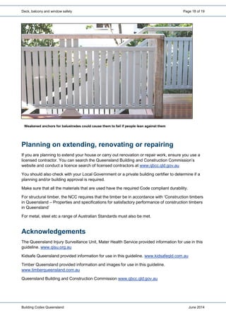 Deck Balcony and Window Safety Guidelines | PDF