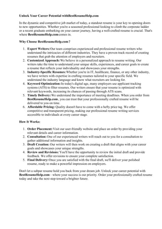 Deckhand Objective Resume. How It Works: | PDF