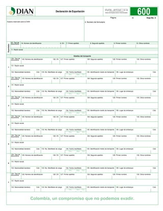 Declaracion de Exportacion_600_Colombia | PDF