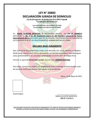 declaracion jurada de domicilio.docx | Free Download