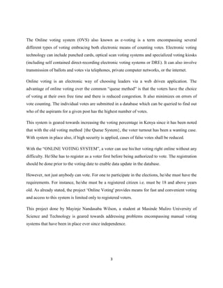 PROJECT REPORT_ONLINE VOTING SYSTEM | DOCX