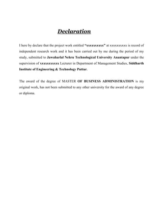 Declaration | DOCX | Graduation | Personal Celebrations & Life Events