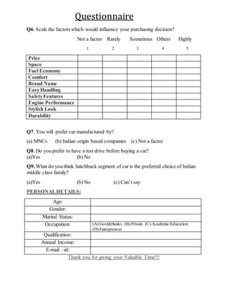 Questionnaire Example