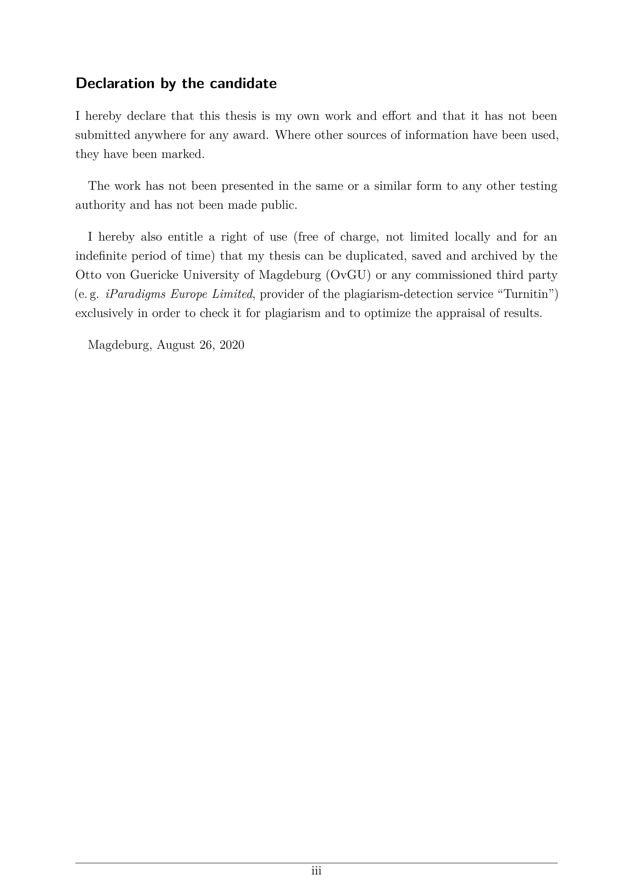 Declaration by the candidate | PDF