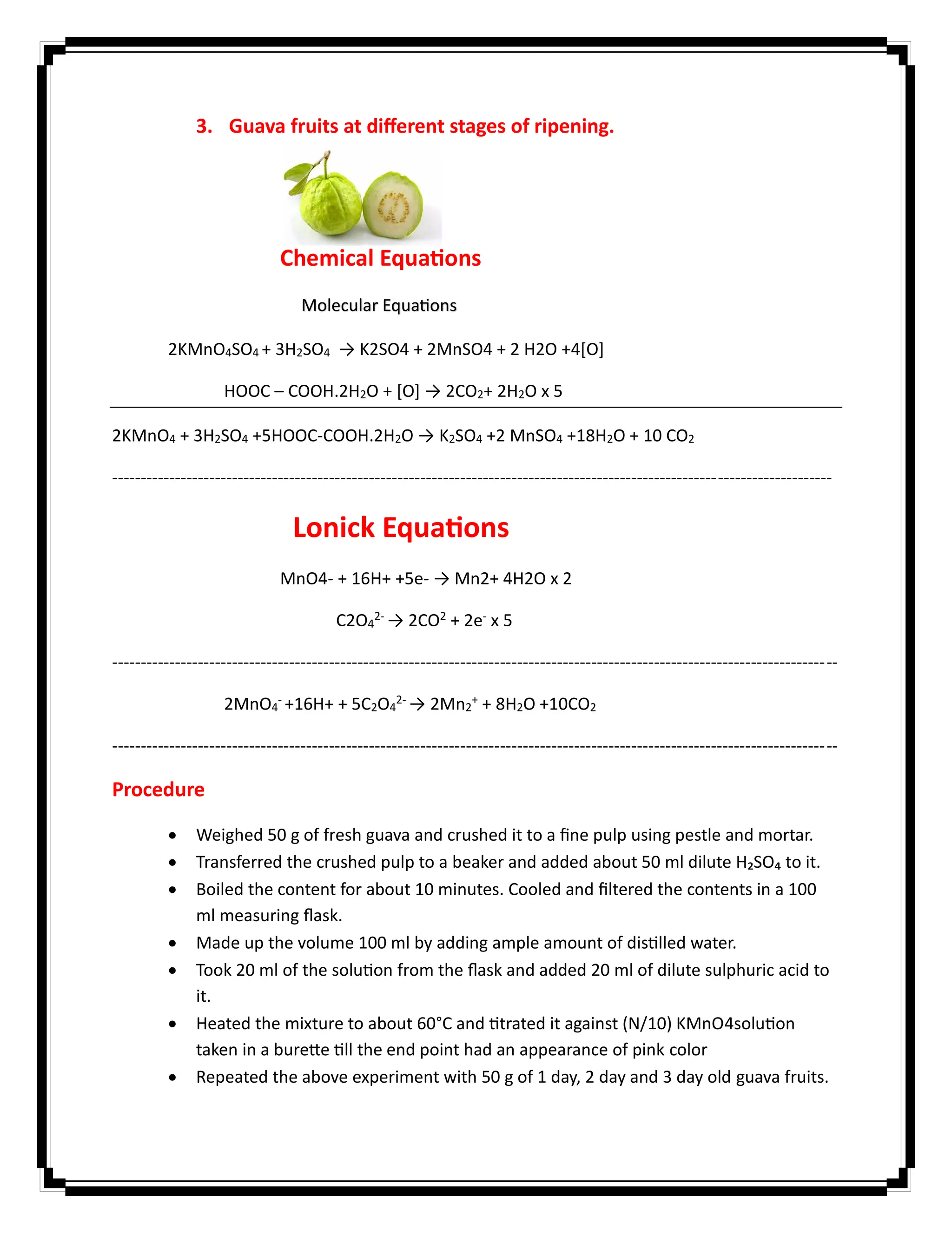 Presence of Oxalate Ions in Guava at Different Stages of Ripening | PDF