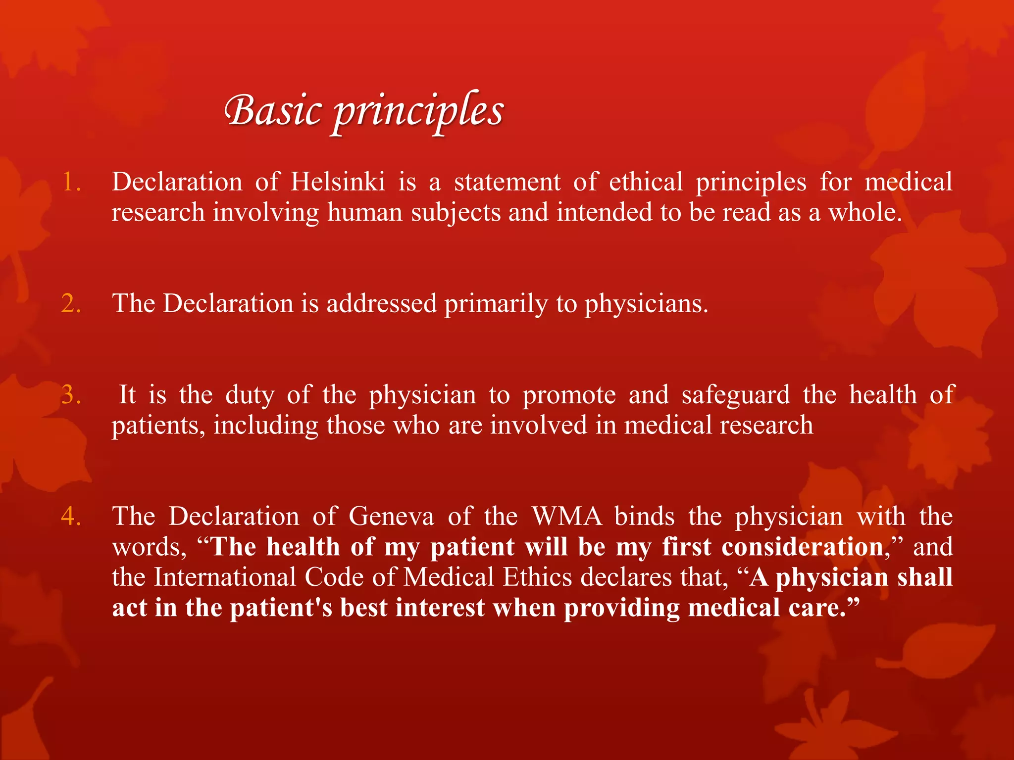 Declaration of-helsinki presantation | PDF