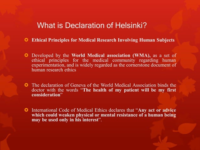 Declaration of-helsinki presantation | PDF