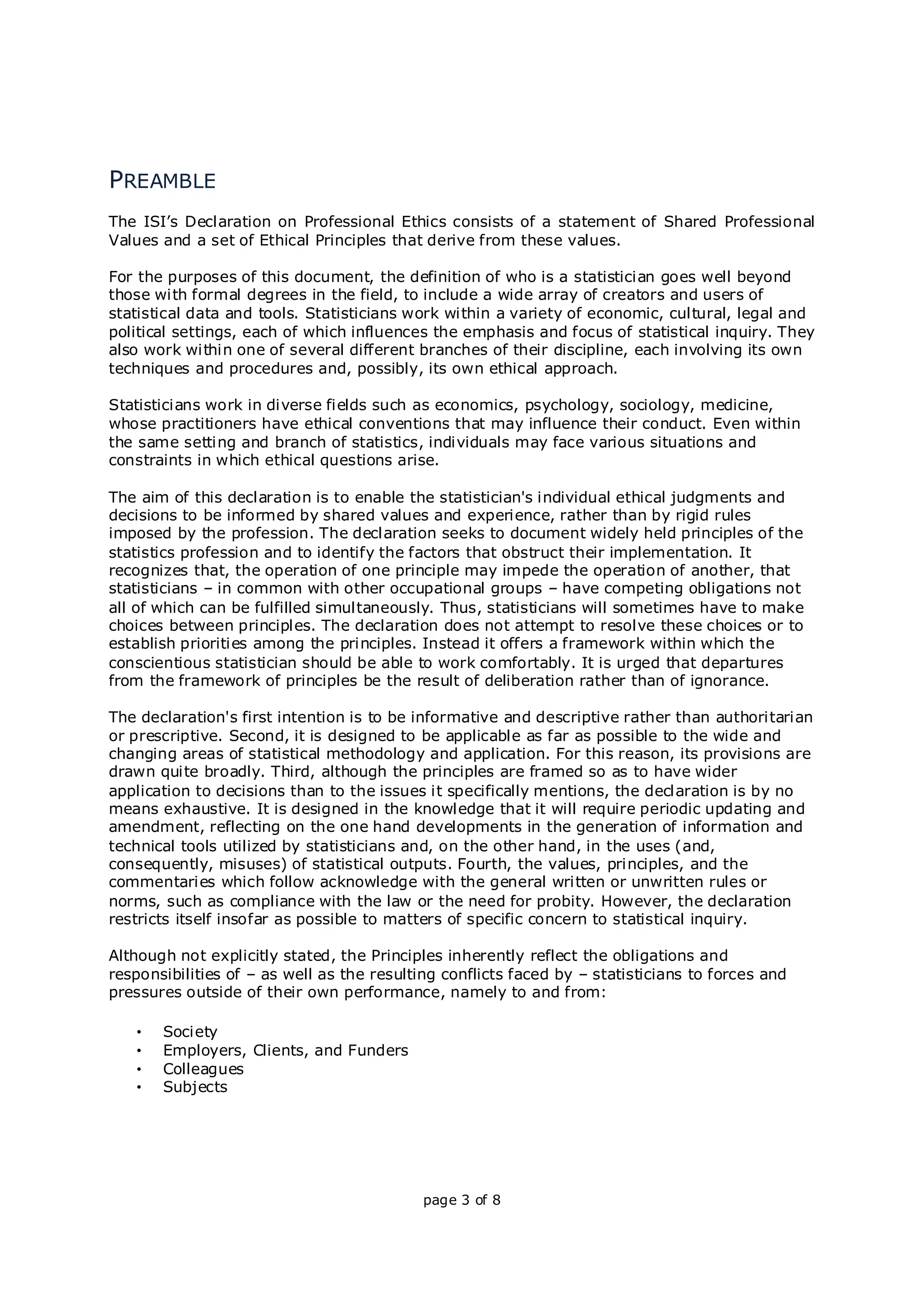 Declaration ethics | PDF