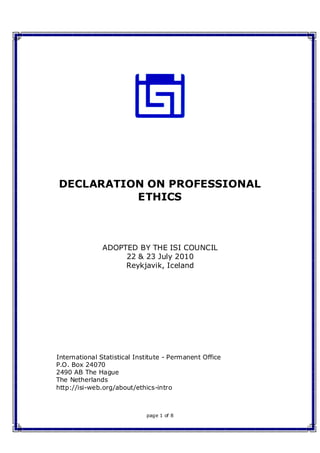 Declaration ethics | PDF