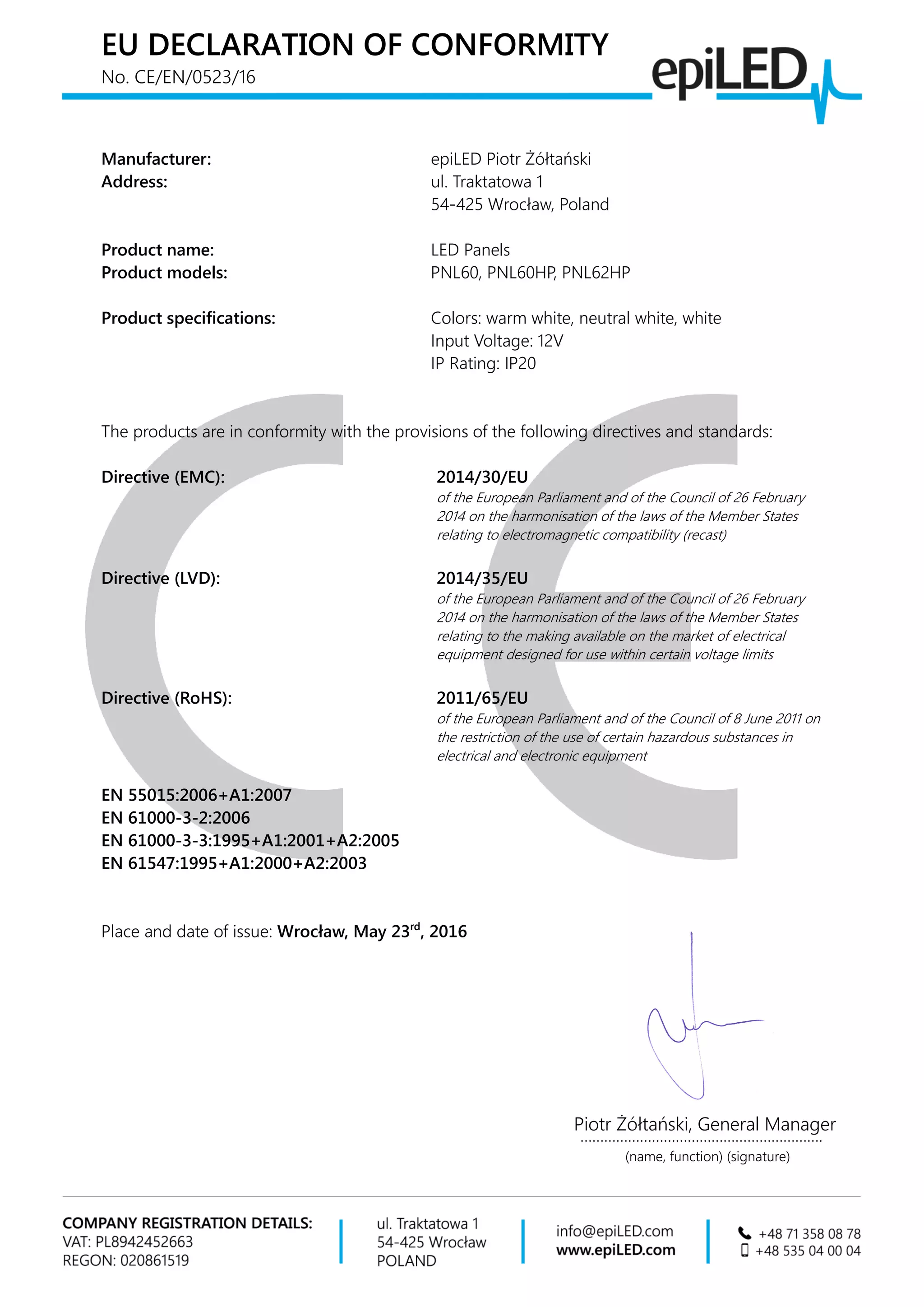 EU Declaration of Conformity | PDF