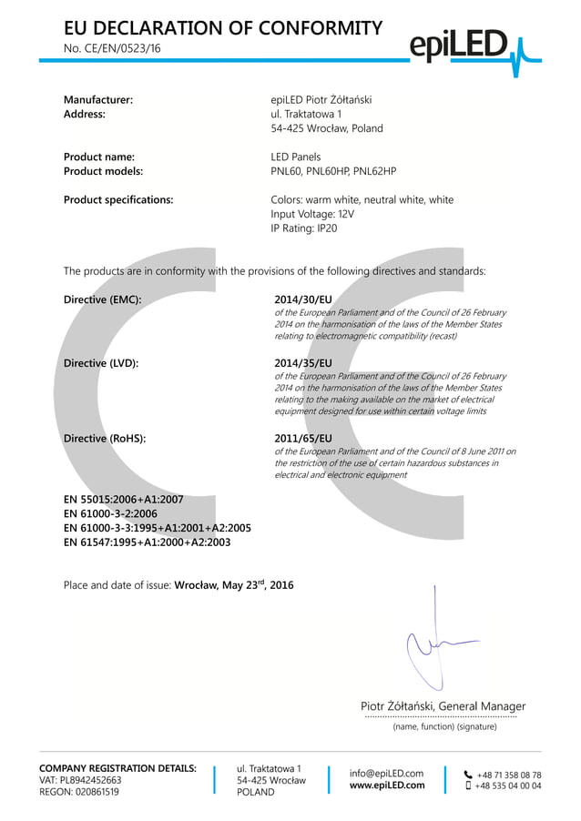 Eu Declaration Of Conformity Pdf Technology And Computing
