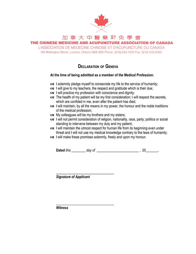 Declaration of geneva | DOC
