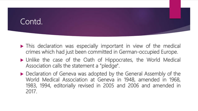 Declaration of Geneva and International Code of Medical Ethics..pptx