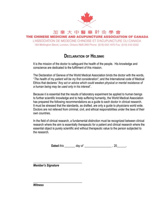 Declaration of helsinki | DOC