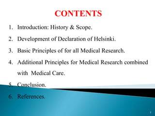 Declaration of helsinki (Pharmacology SEM-III) | PPTX