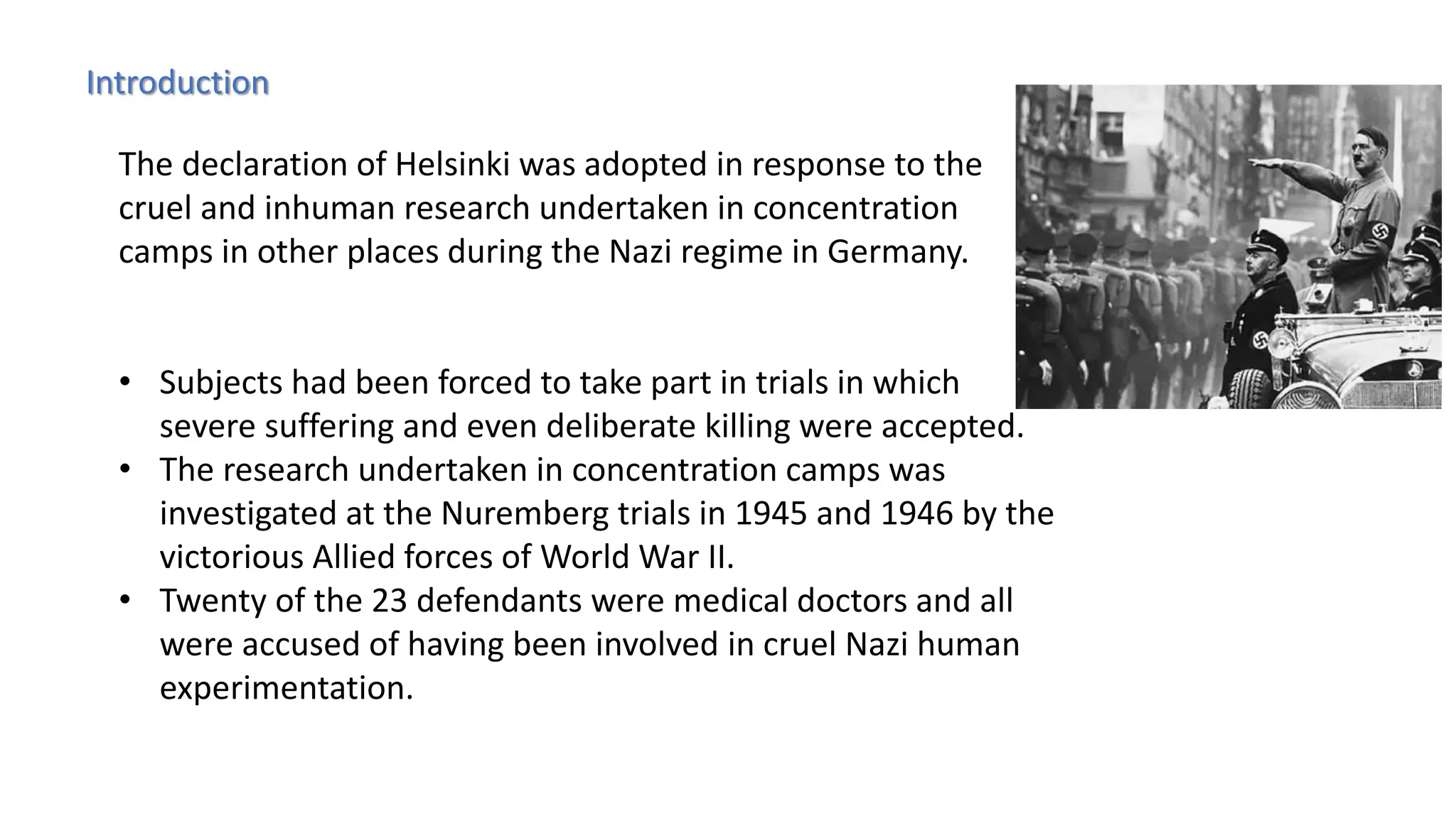 DECLARATION OF HELSINKI - History and principles | PPTX