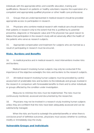 Declaration of Helsinki 2013 | PDF