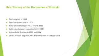 Declaration of helsinki powerpoint presentation | PPTX